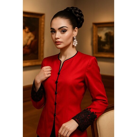 Miller Shor | Jackets & Coats | Miller Shor Vintage Silk Jacket 4 Red ...